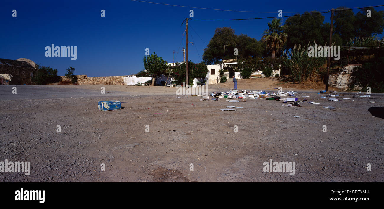 street in Chania unclean Stock Photo - Alamy