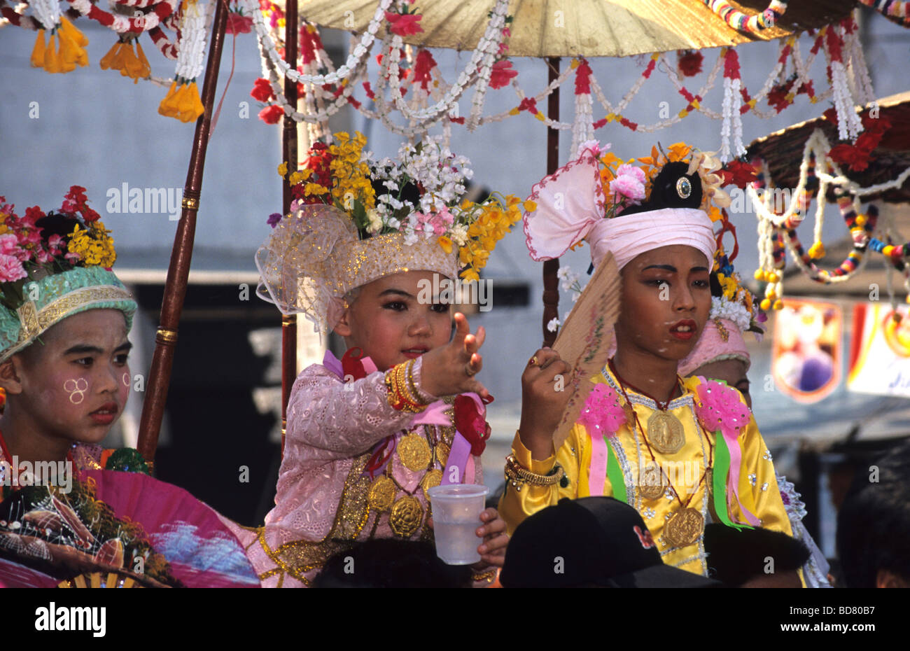 Novice monks parade in Poi Sang Long festival,Thailand, prior to ...