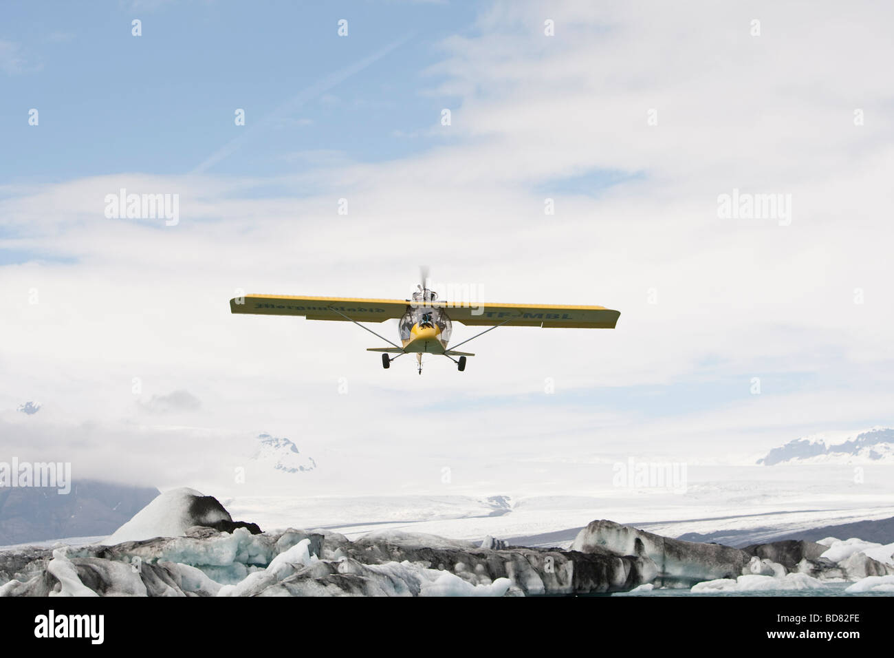 The aircraft TF MBL at Jokulsarlon in Breidamerkursandur Iceland Stock ...