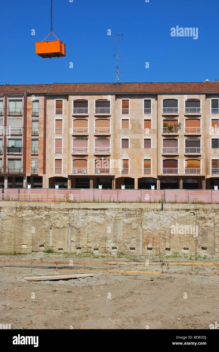 construction area and apartments block Italy Stock Photo - Alamy