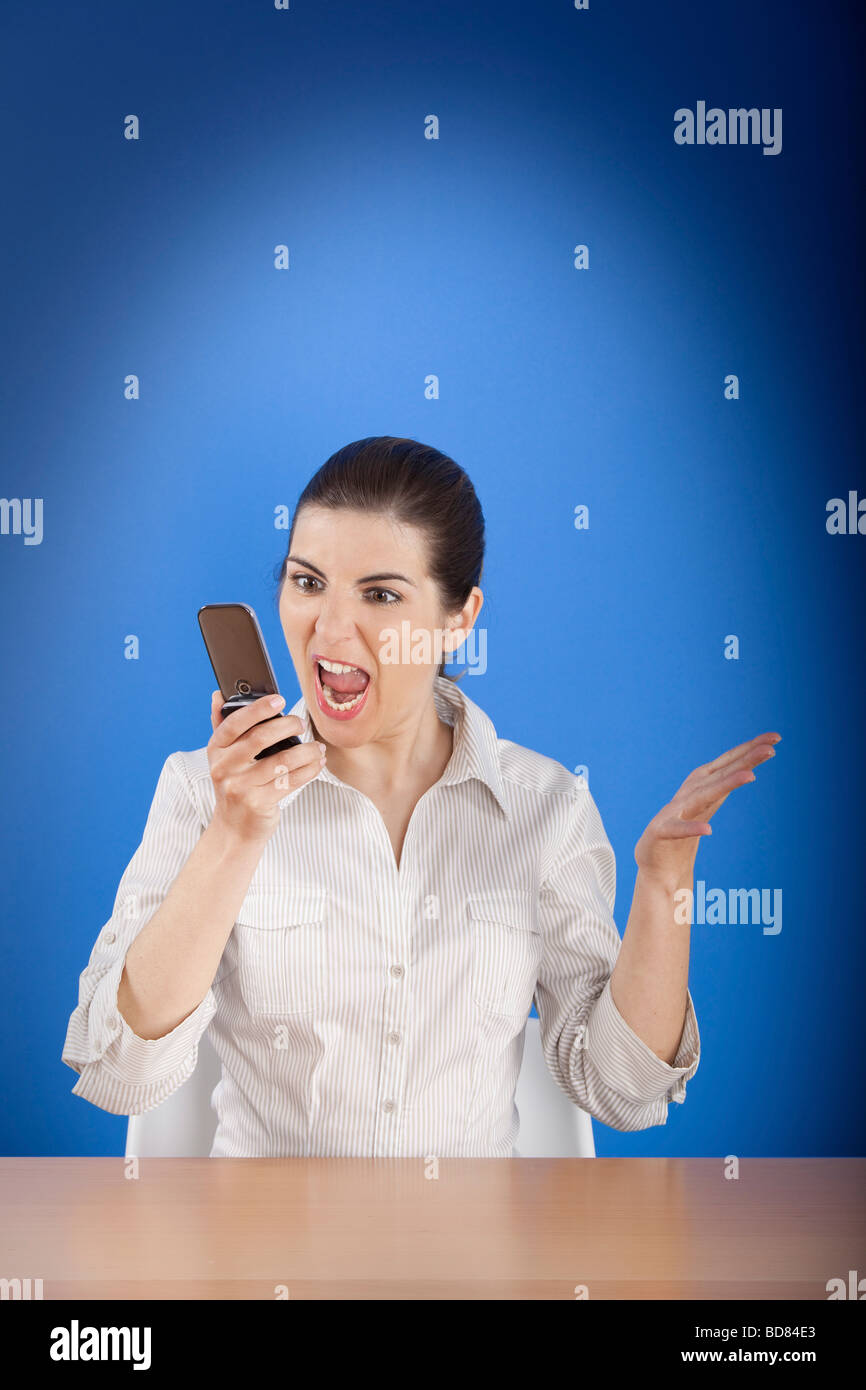 Angry call centre operator hi-res stock photography and images - Alamy