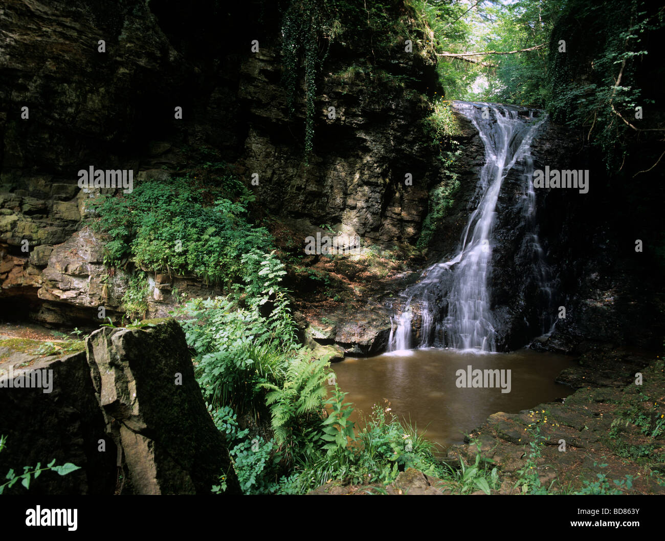 Hareshaw Linn is a waterfall at Bellingham in Northumberland National ...