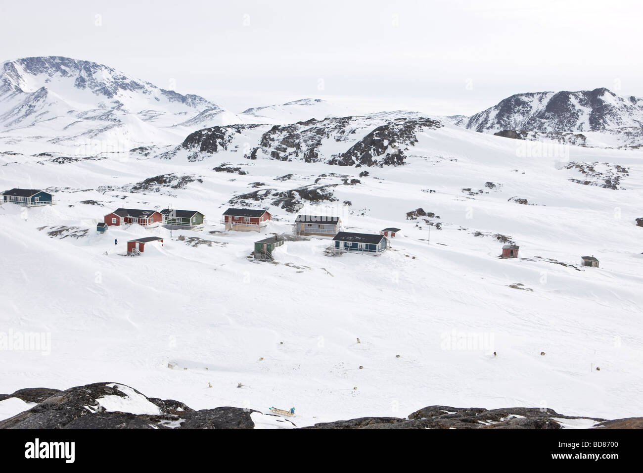 The village Kulusuk, Greenland at winter Stock Photo - Alamy