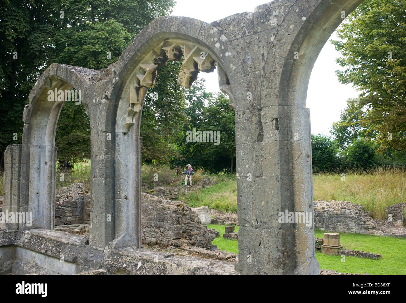 The ruins of Hailes Abbey near Winchcombe in Gloucestershire. A ...