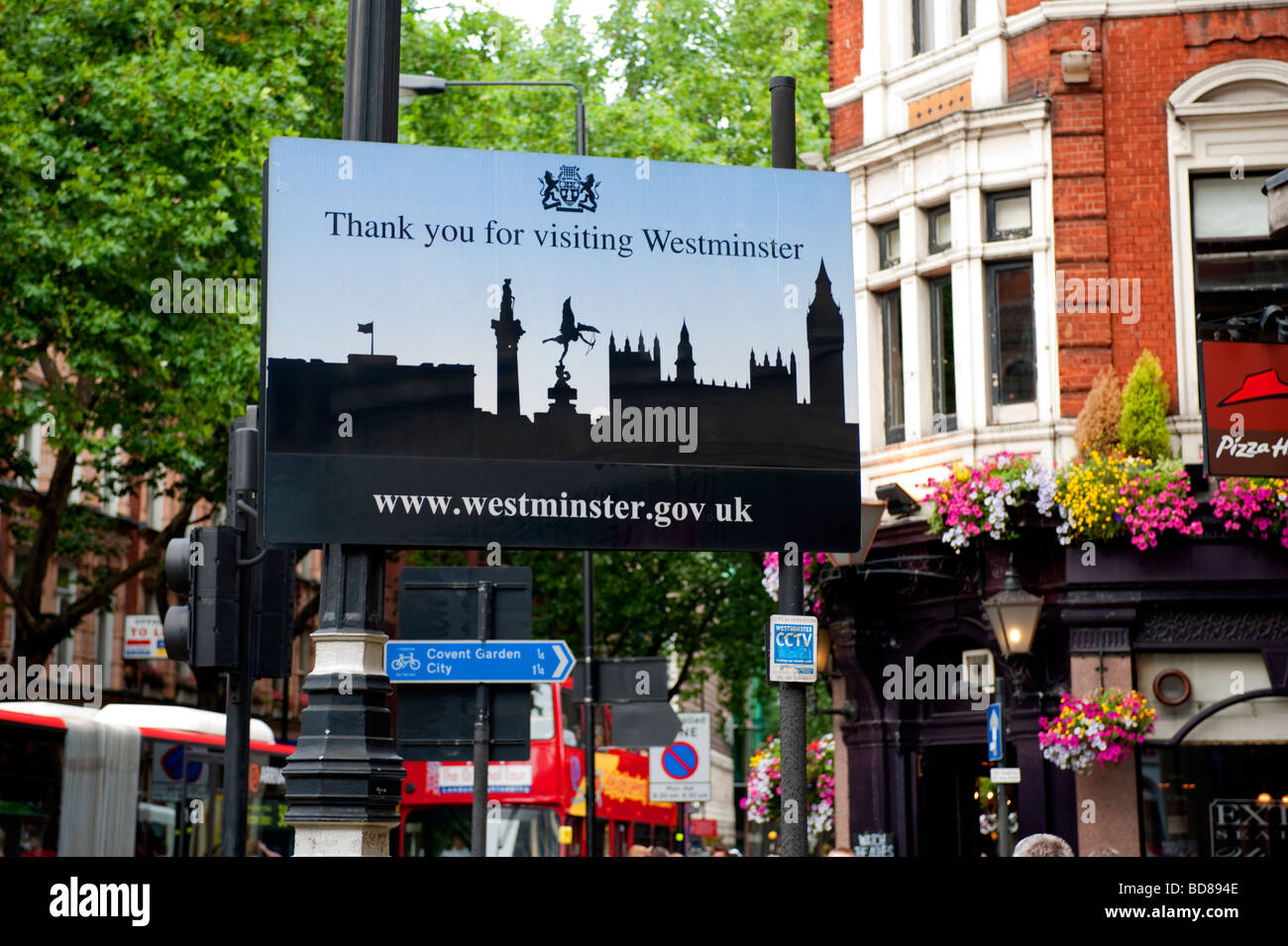 Sign promoting the "City of Westminster Stock Photo - Alamy