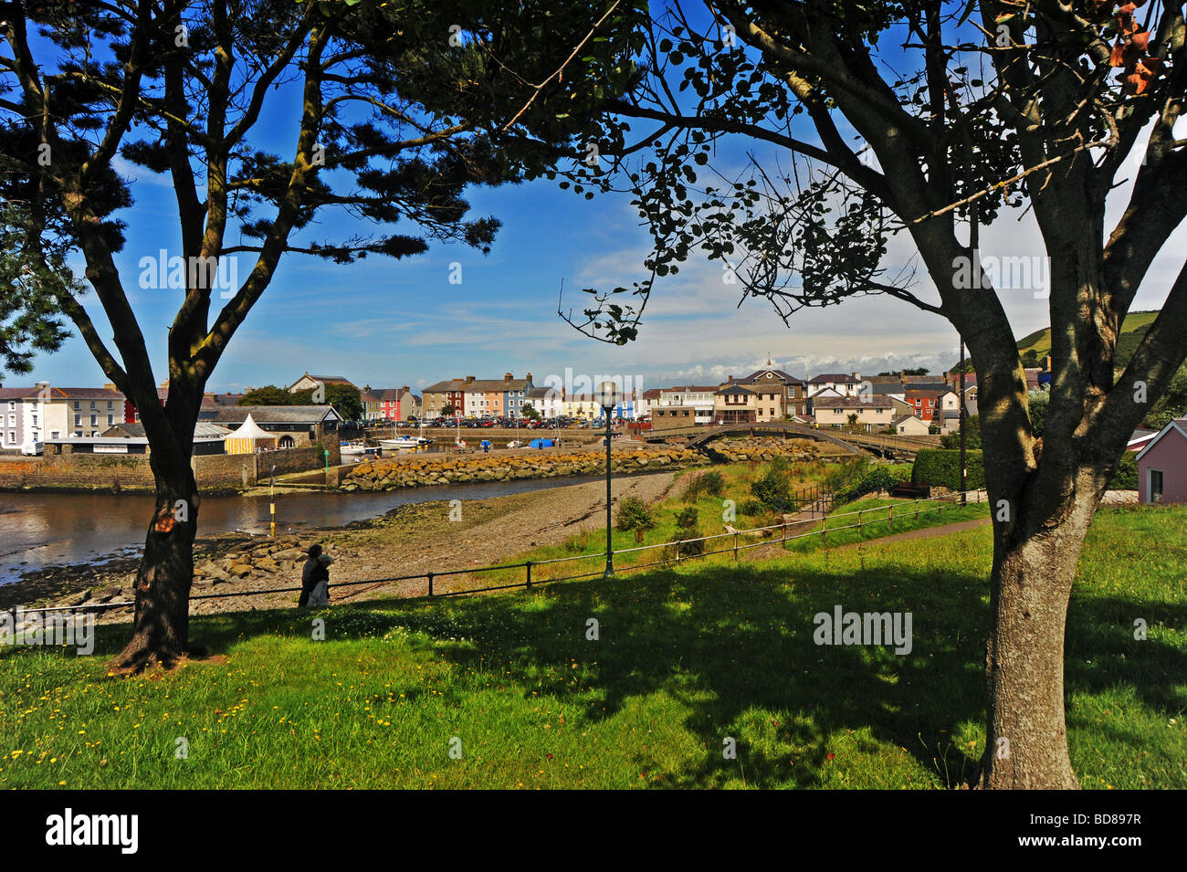 Aberaeron Harbour on the southside looking east to the inner Harbour ...