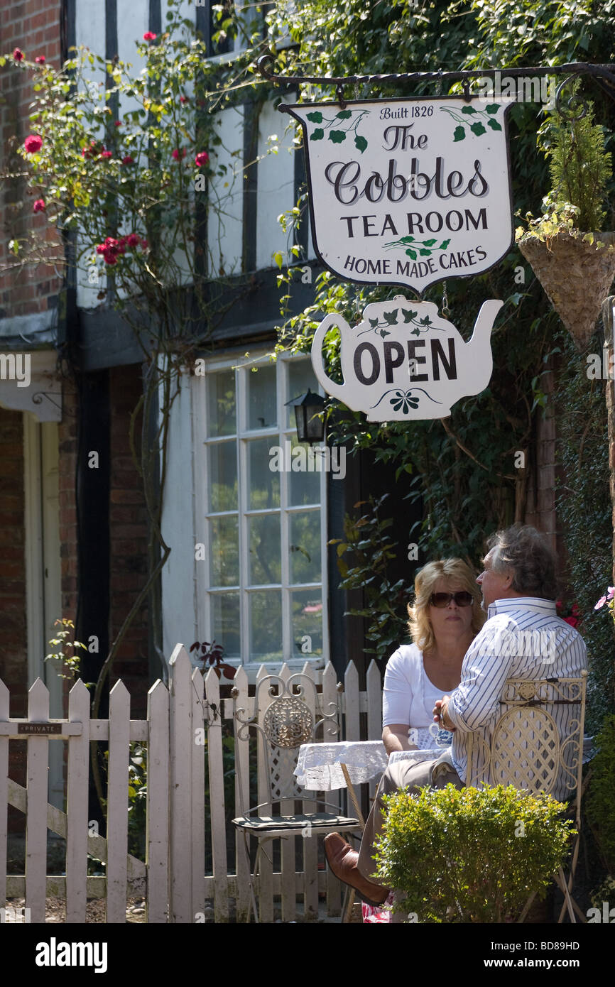 old ancient listed building shop visitors summer Rye town centre east ...