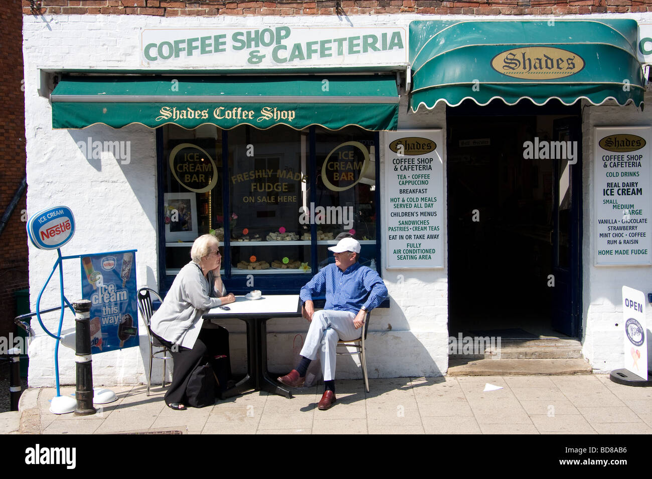 old ancient listed building shop visitors summer Rye town centre east ...