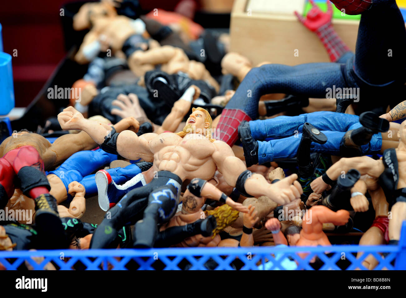 Kids action figures for sale at brighton station car boot sale Stock ...
