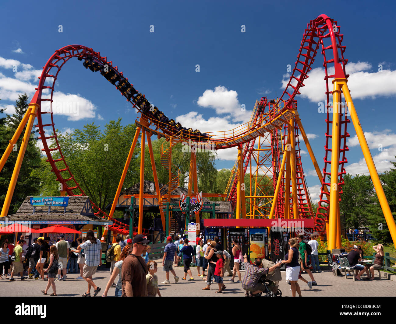 The Bat roller coaster at Canada's Wonderland amusement park Stock ...