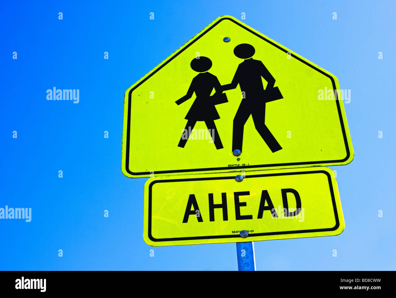 crosswalk warning sign Stock Photo - Alamy