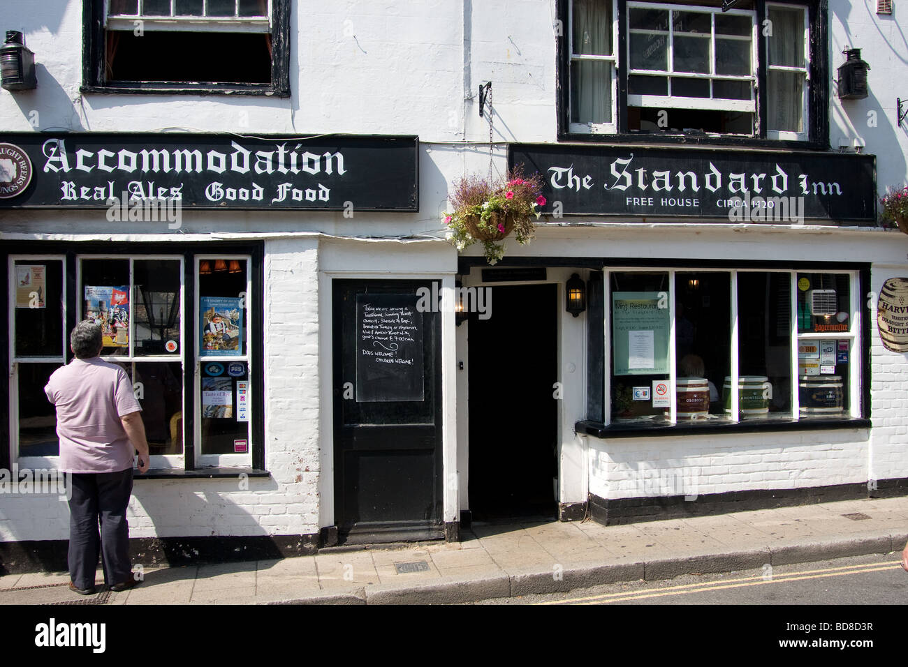 old ancient listed building shop visitors summer Rye town centre east ...