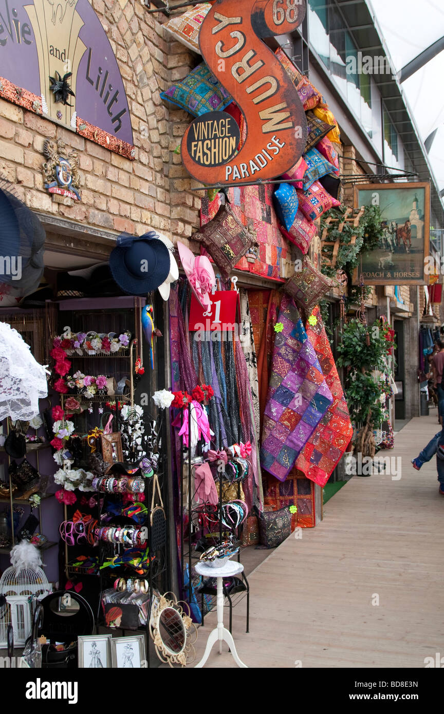 Shops in the newly rebuilt part of the Stables Market, Camden Stock ...
