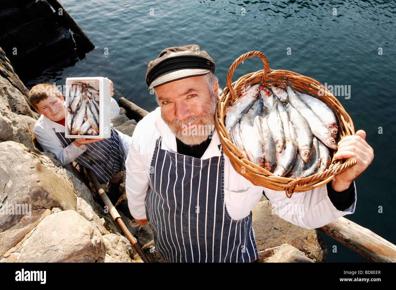 Dan the fishman Garnett and son Will with some of the catch on offer to ...