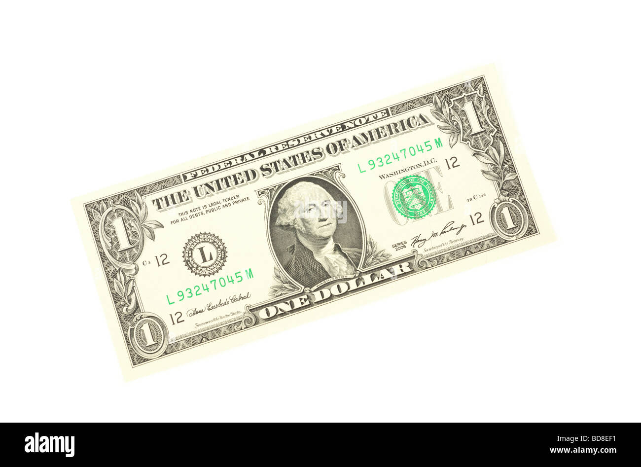 Front of one dollar bill Stock Photo - Alamy