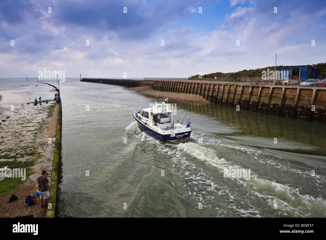 Motor Boat leaving Littlehampton Harbour on a fishing trip 09 August ...