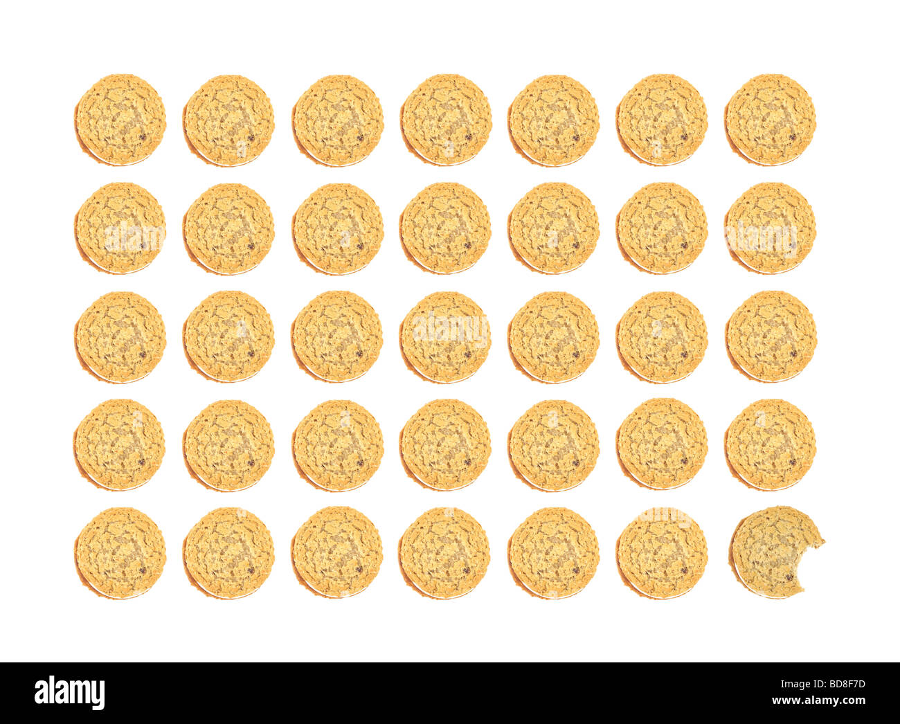 Cookie rows Cut Out Stock Images & Pictures - Alamy