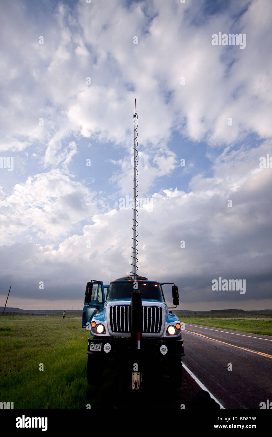 Doppler on Wheels truck parked alongside the road in southern Kansas ...