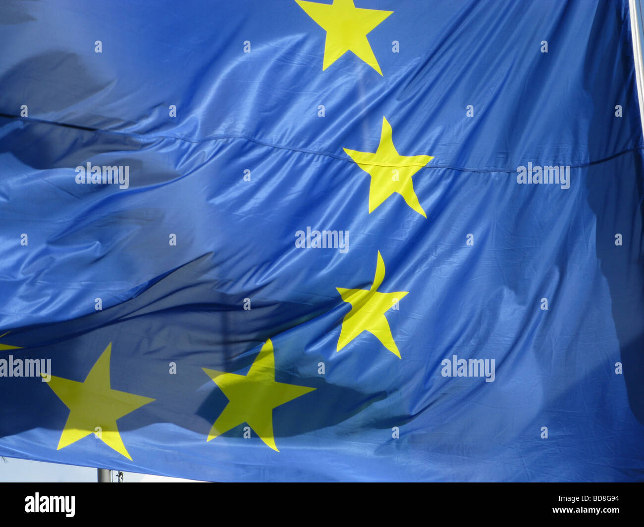 european union flag flying in the wind Stock Photo - Alamy