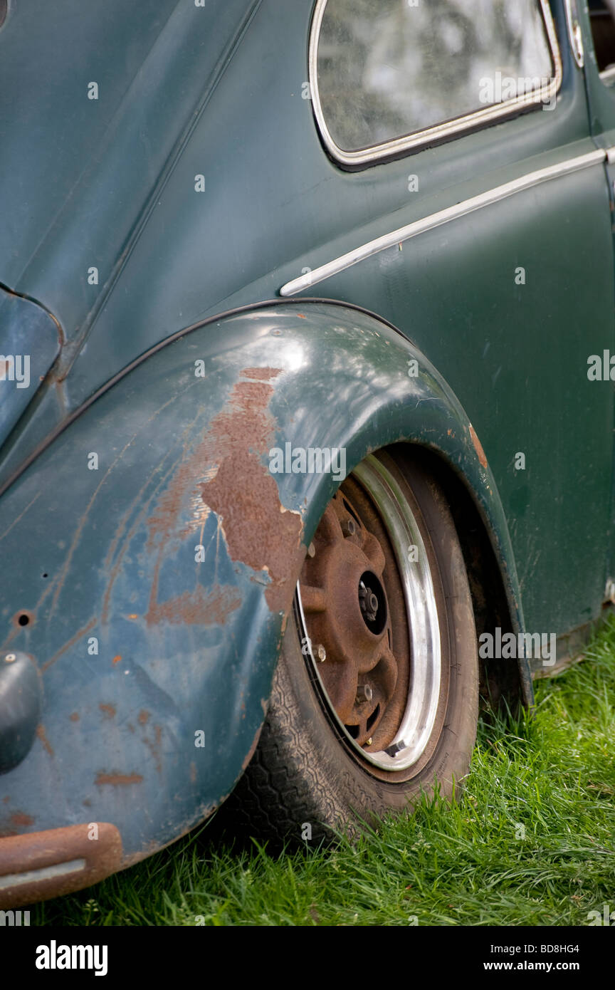 Close up of the back wheel of an old rusty volkswagen beetle car Stock Photo - Alamy