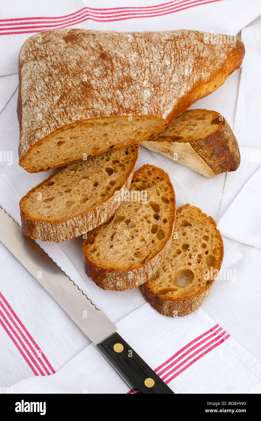 Slices of French "Pain Rustique" bread Stock Photo - Alamy