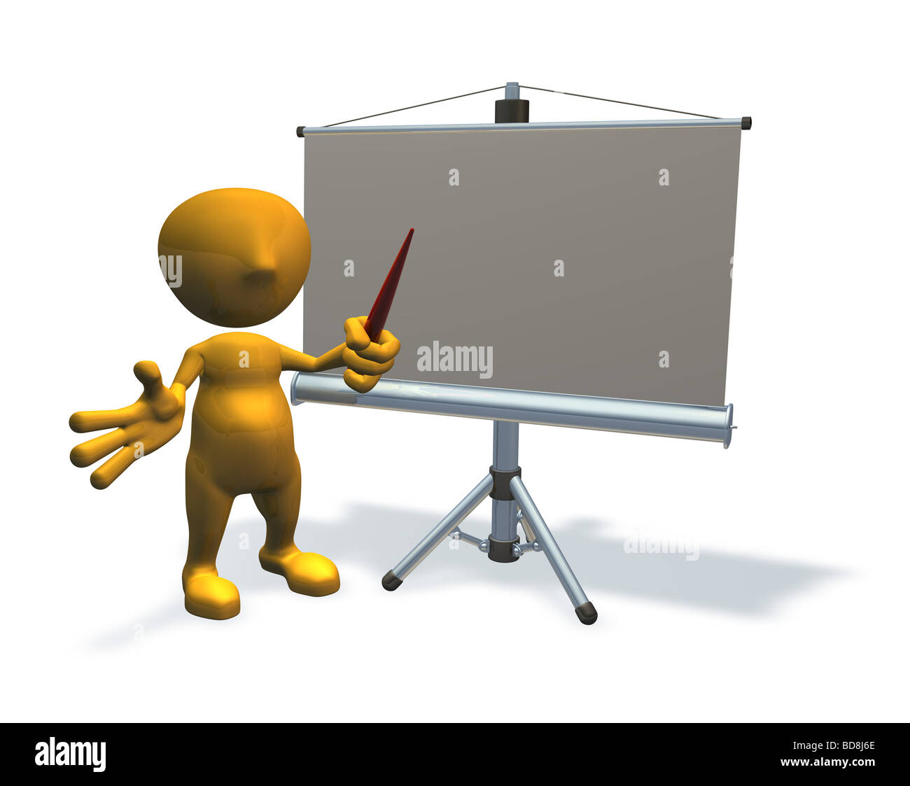 3d character standing with presentation equipment or screen Stock Photo ...