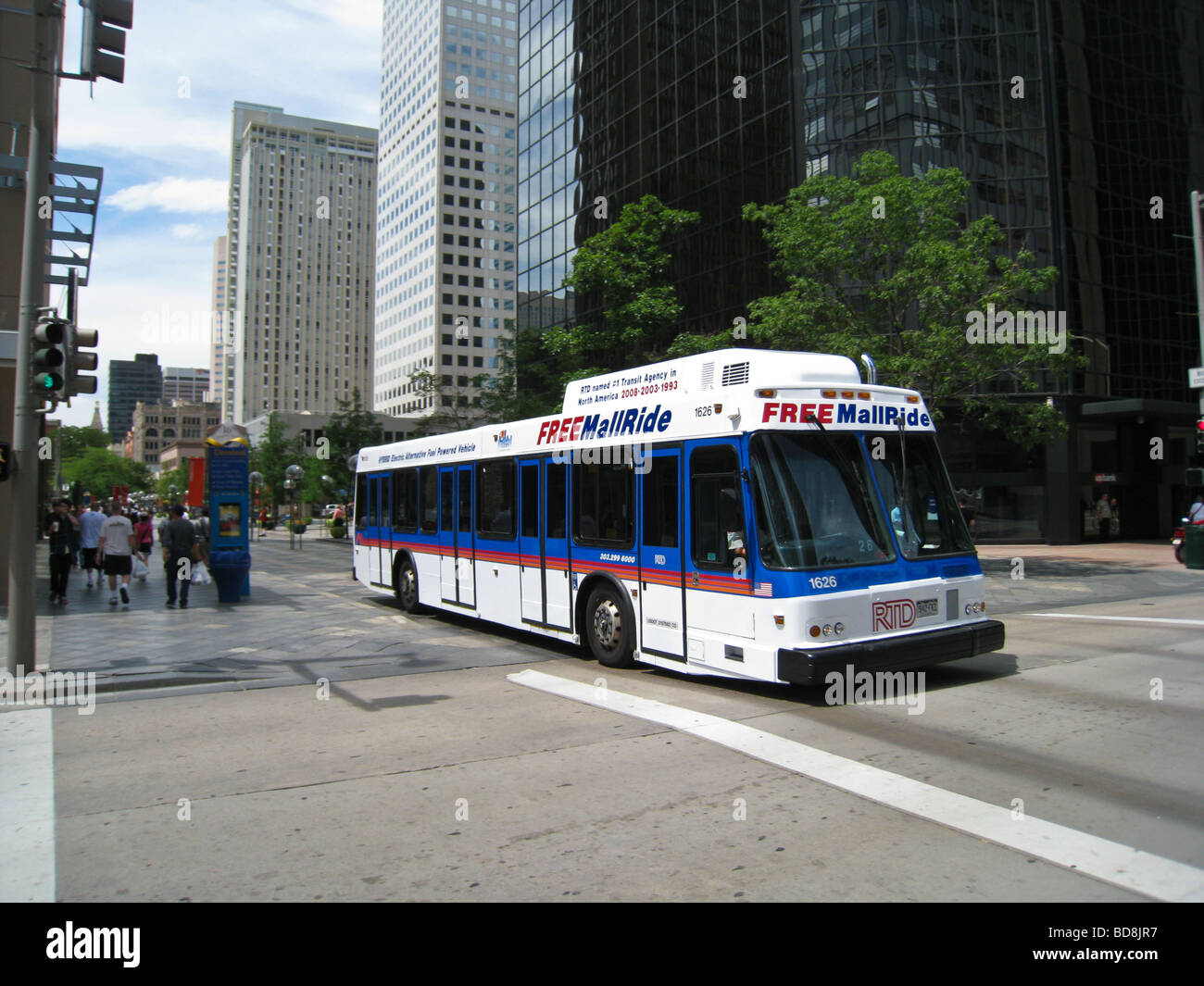 Bus on 16th Street Mall Denver Colorado Stock Photo - Alamy