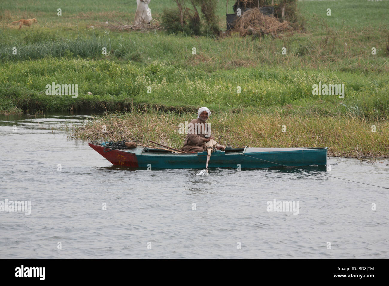 Man rowing on the River Nile Stock Photo - Alamy
