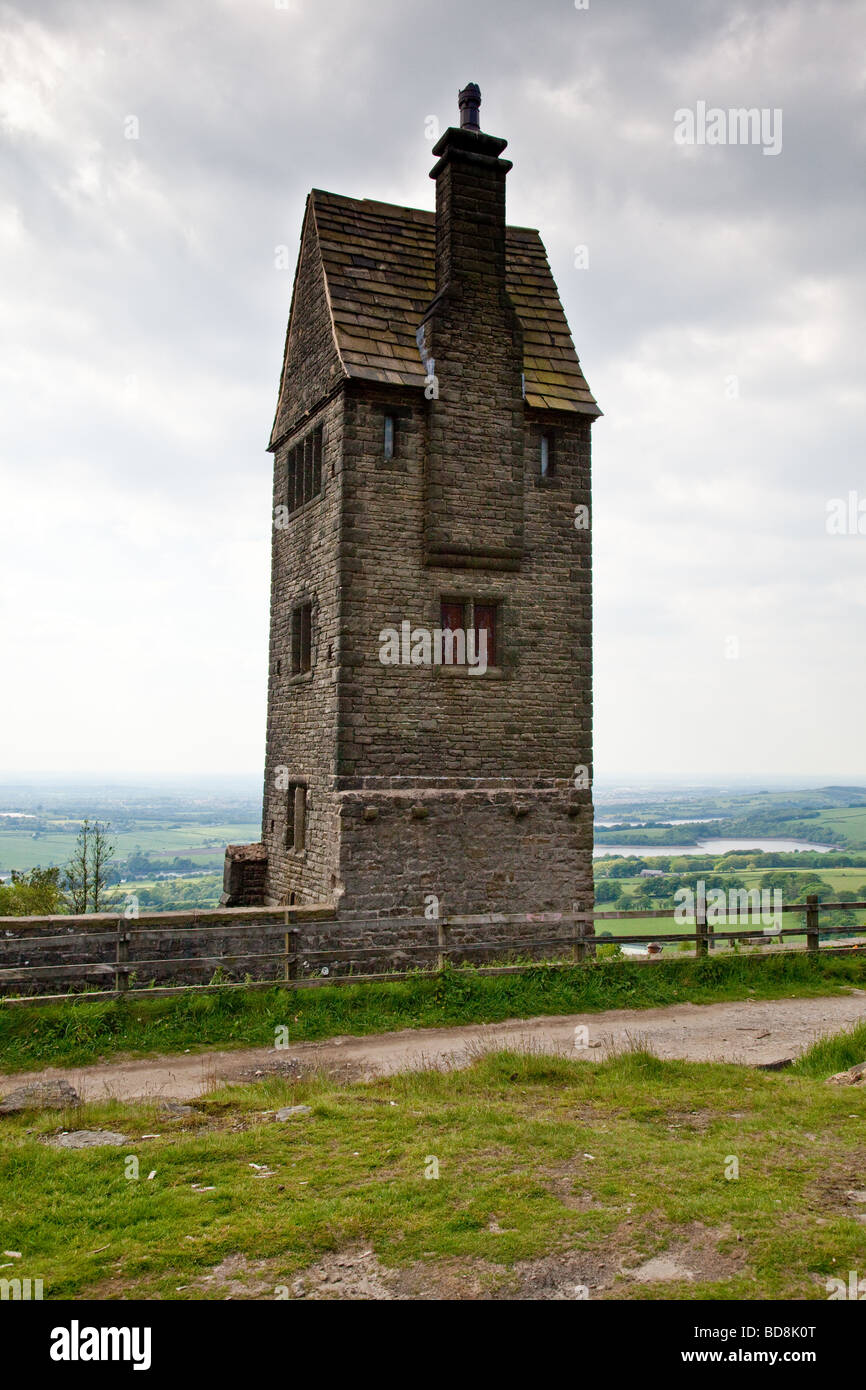 The Dovecote Tower (also known as Pigeon Tower) in Rivington terraced ...