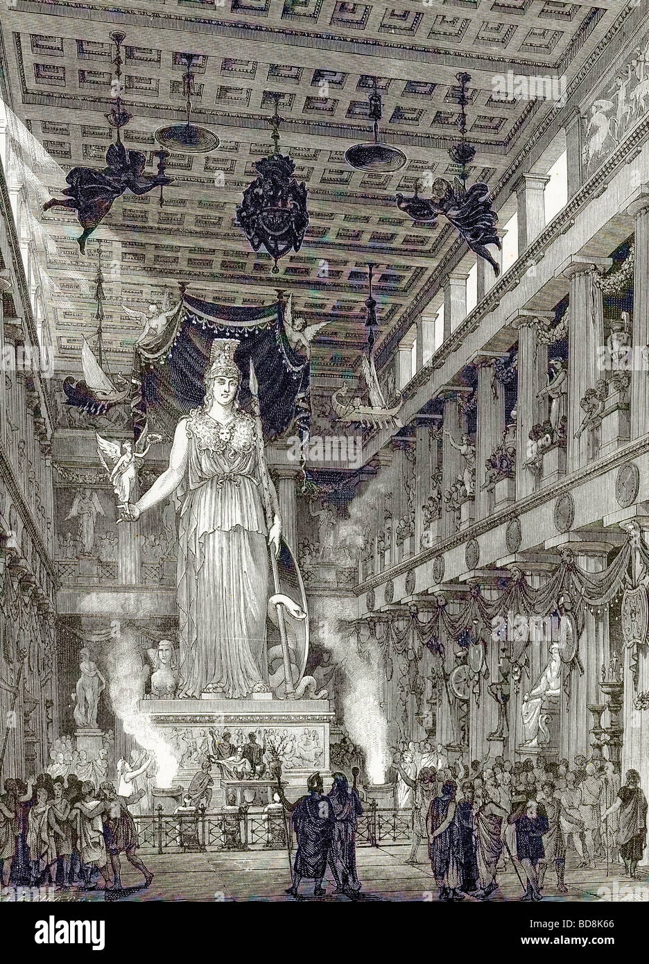 Interior of the Parthenon restored Illustration from Cassell s ...