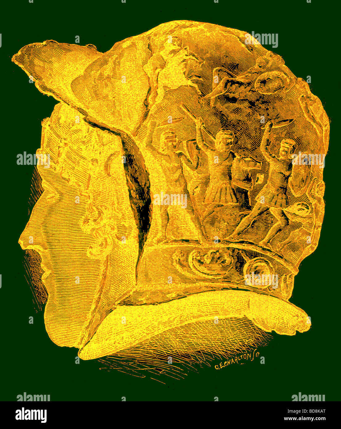 Roman Votive Helmet Illustration from Cassell s Illustrated Universal ...