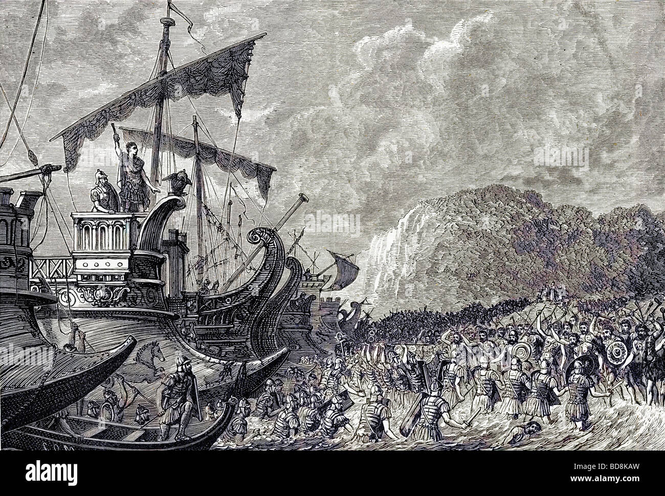 Landing of Julius Caesar in Britain Illustration from Cassell s ...