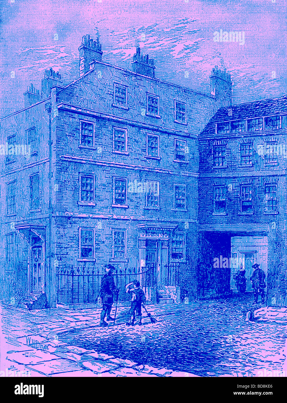 Gough Square Illustration from Old and New London by Edward Walford ...