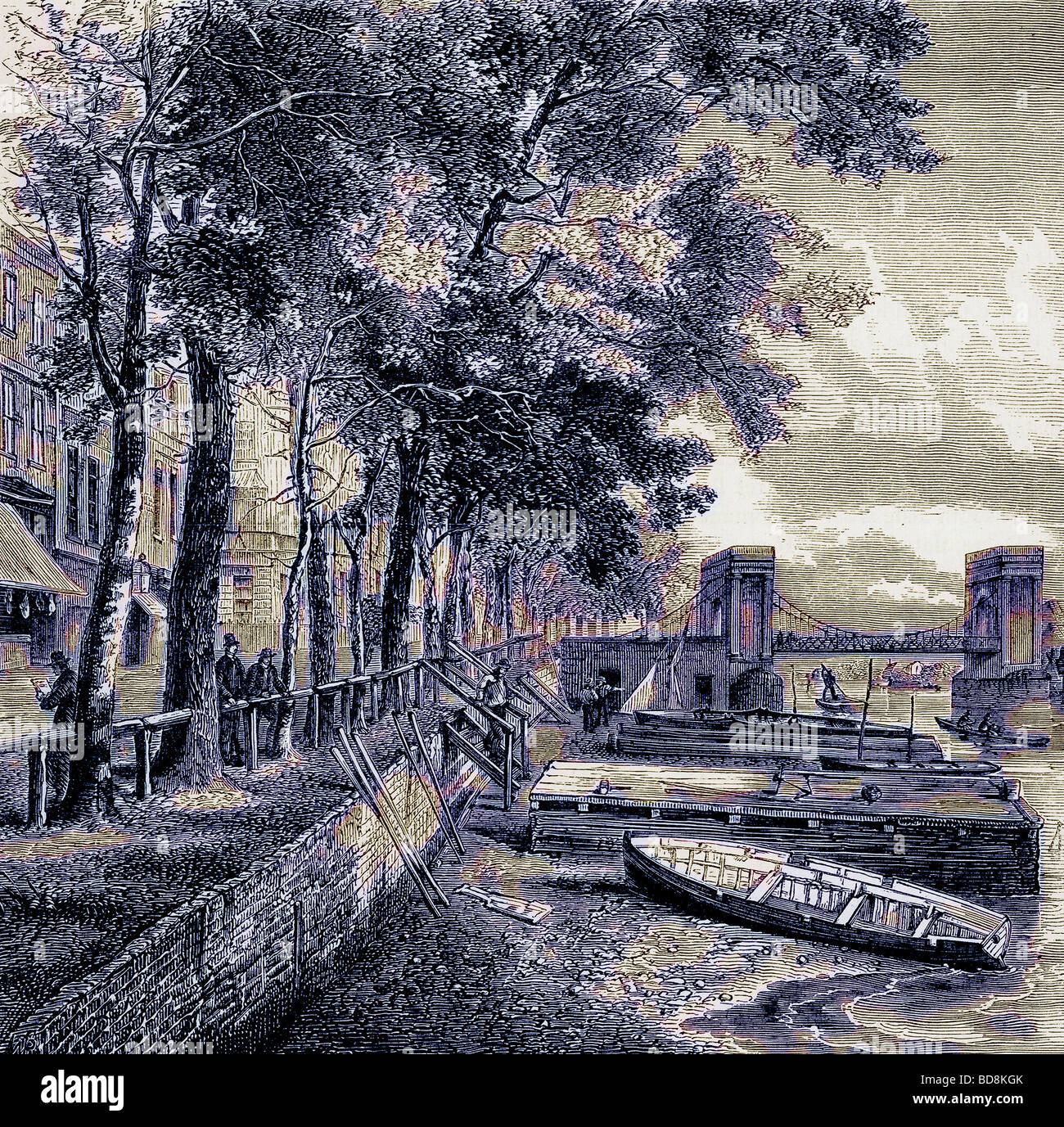 Cheyne Walk and Cadogan Pier Illustration from Old and New London by ...