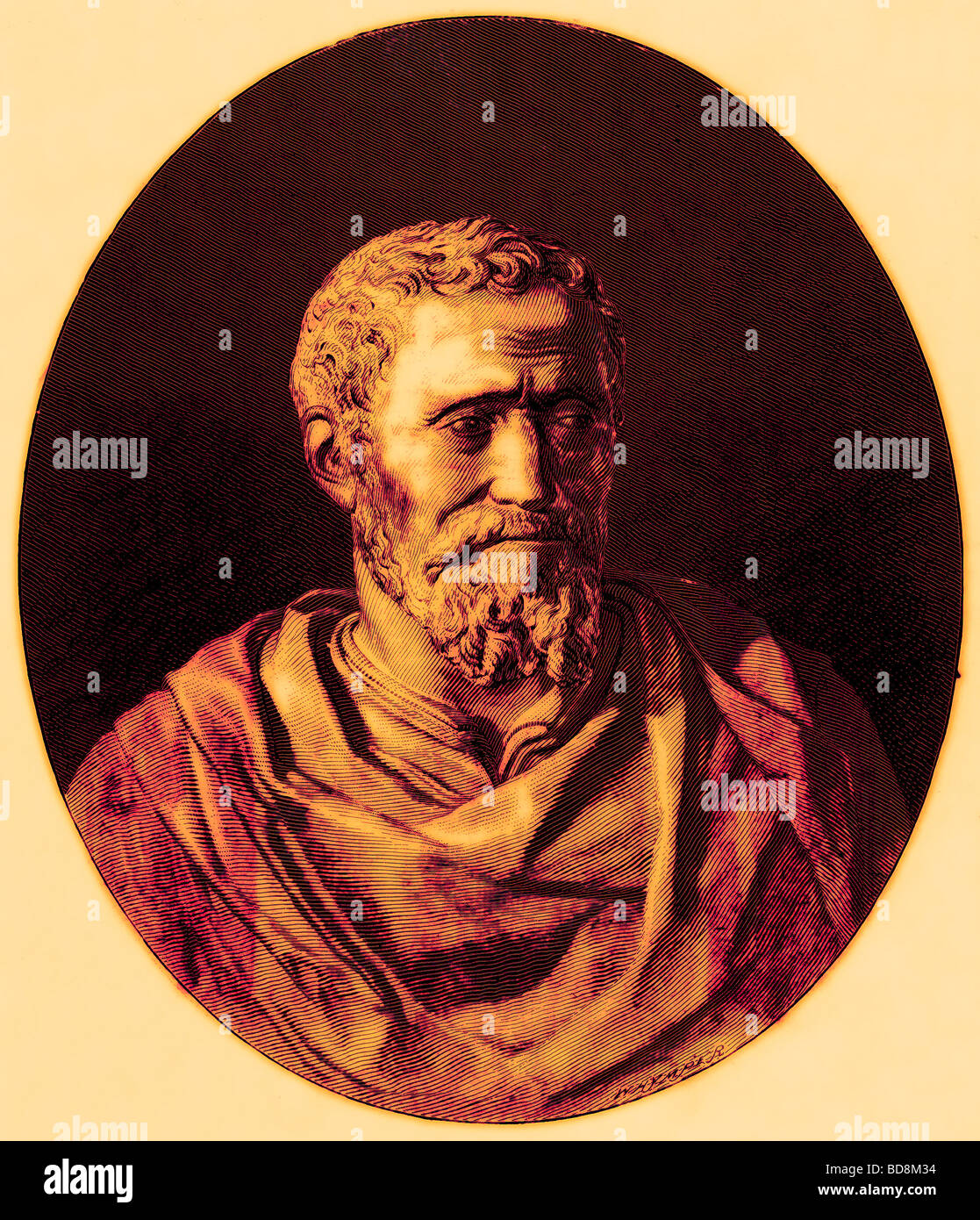 Michael Angelo Illustration from Italian Pictures by Samuel Manning ...