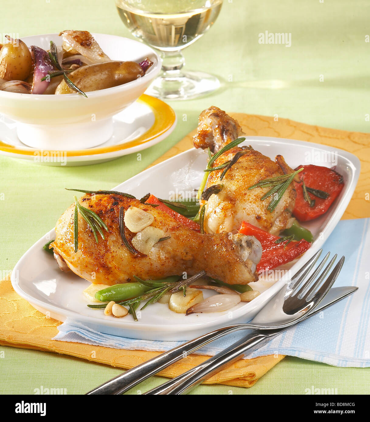 Chicken Legs with Rosemary Stock Photo - Alamy