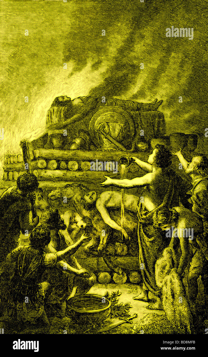 The Funeral Pile of Patroclus Illustration from The Illustrated History ...