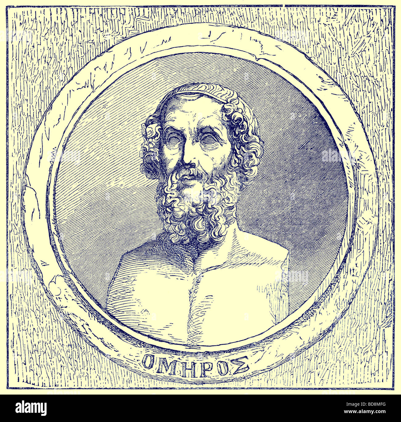 Homer Illustration from The Illustrated History of the World Ward Lock ...
