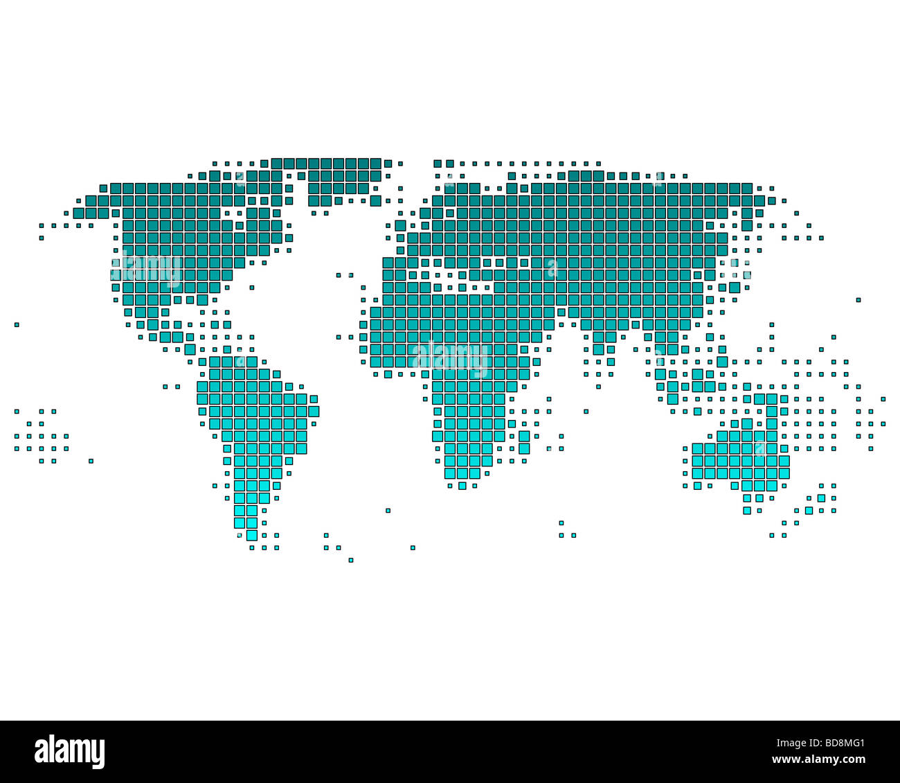Blue gradient map world planet Cut Out Stock Images & Pictures - Alamy