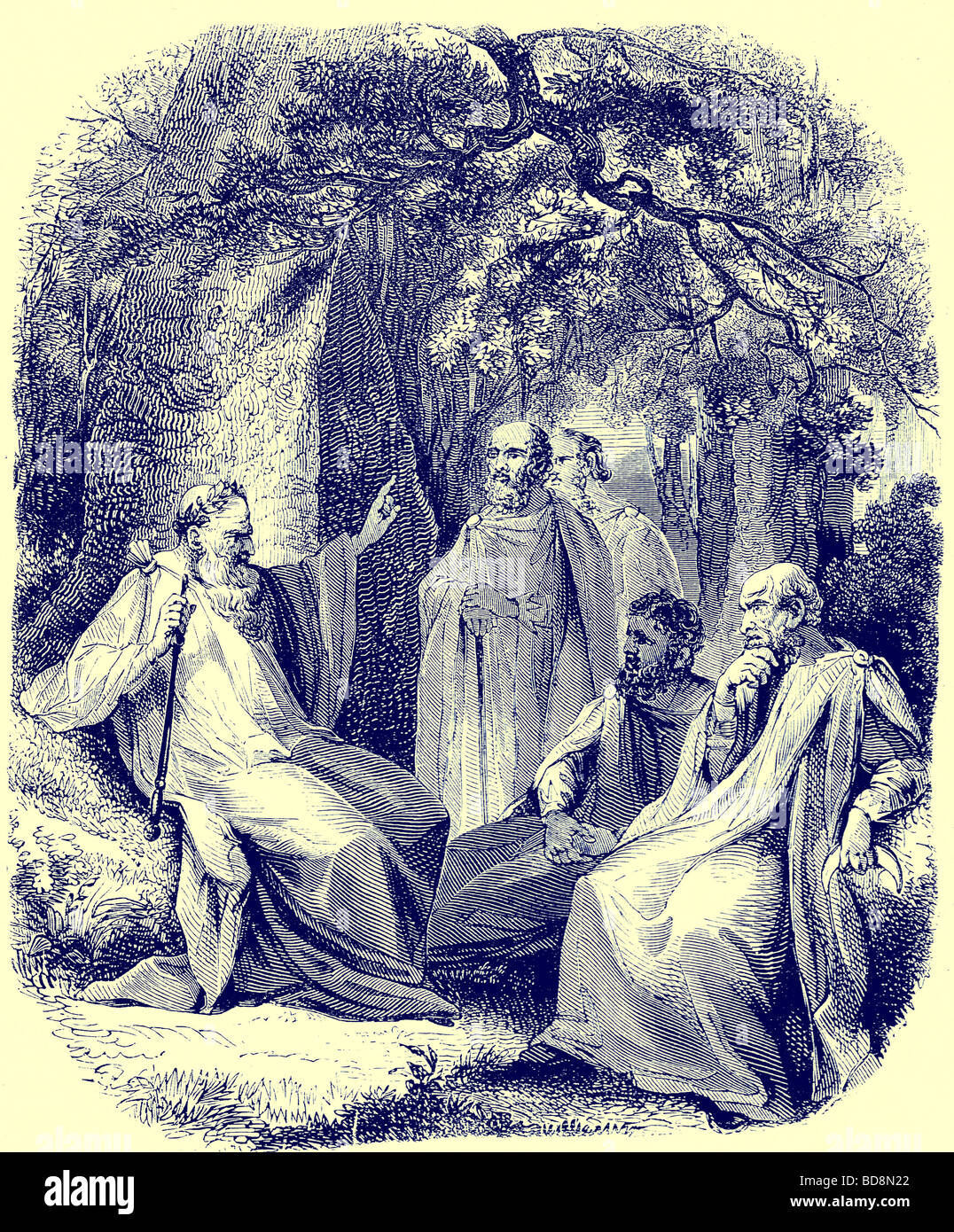Druids in the Sacred Grove Illustration from The Illustrated History of ...