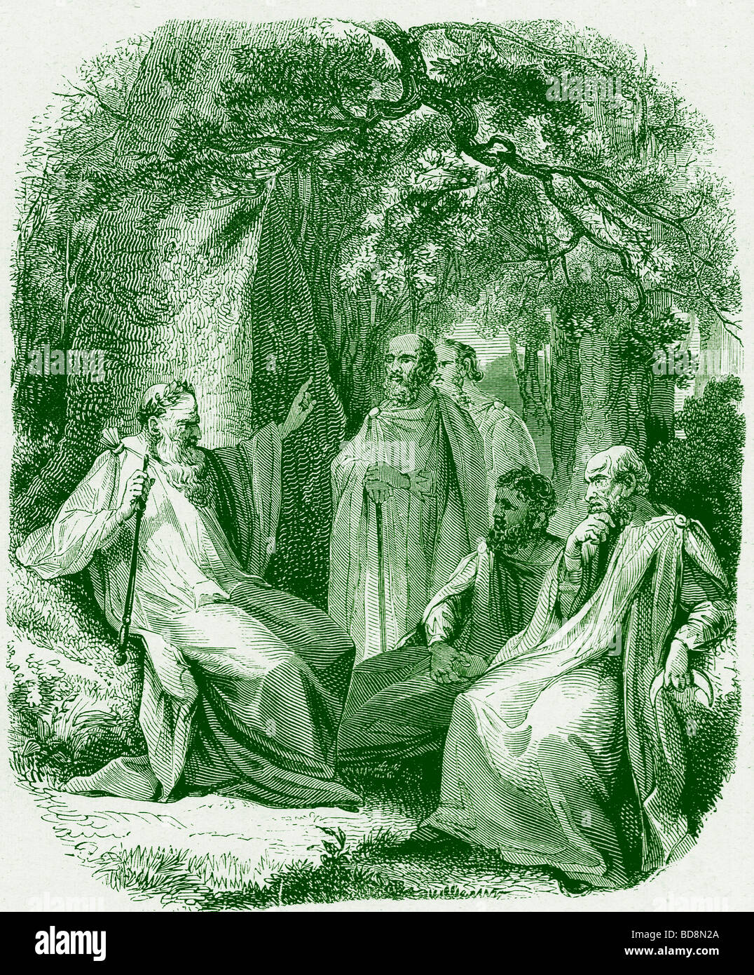 Druids in the Sacred Grove Illustration from The Illustrated History of ...
