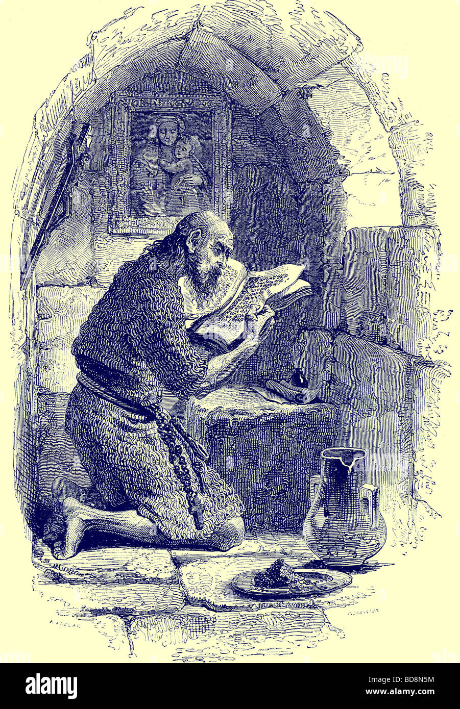 An Ascetic in his Cell Illustration from The Illustrated History of the ...