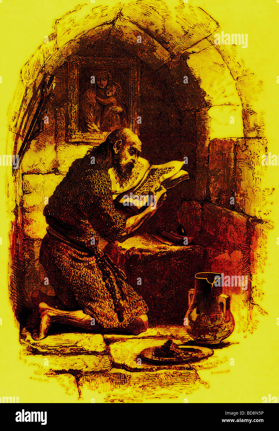 An Ascetic in his Cell Illustration from The Illustrated History of the ...