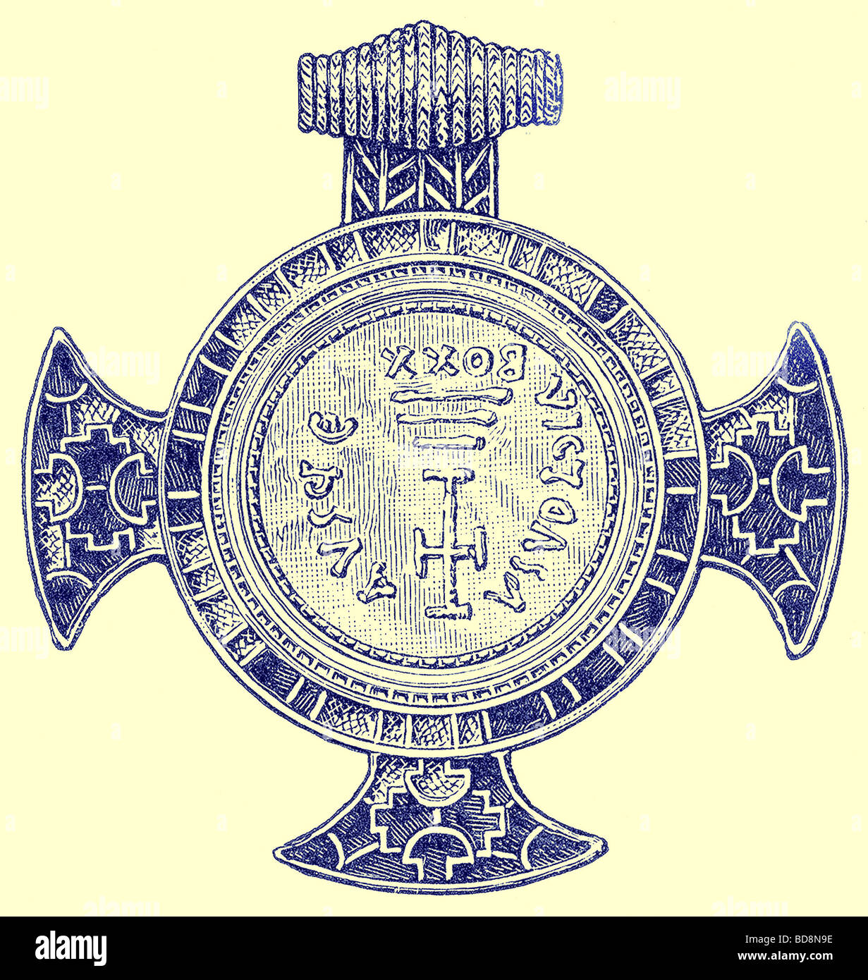 Old English Gold Cross Illustration from A Short History of the English ...