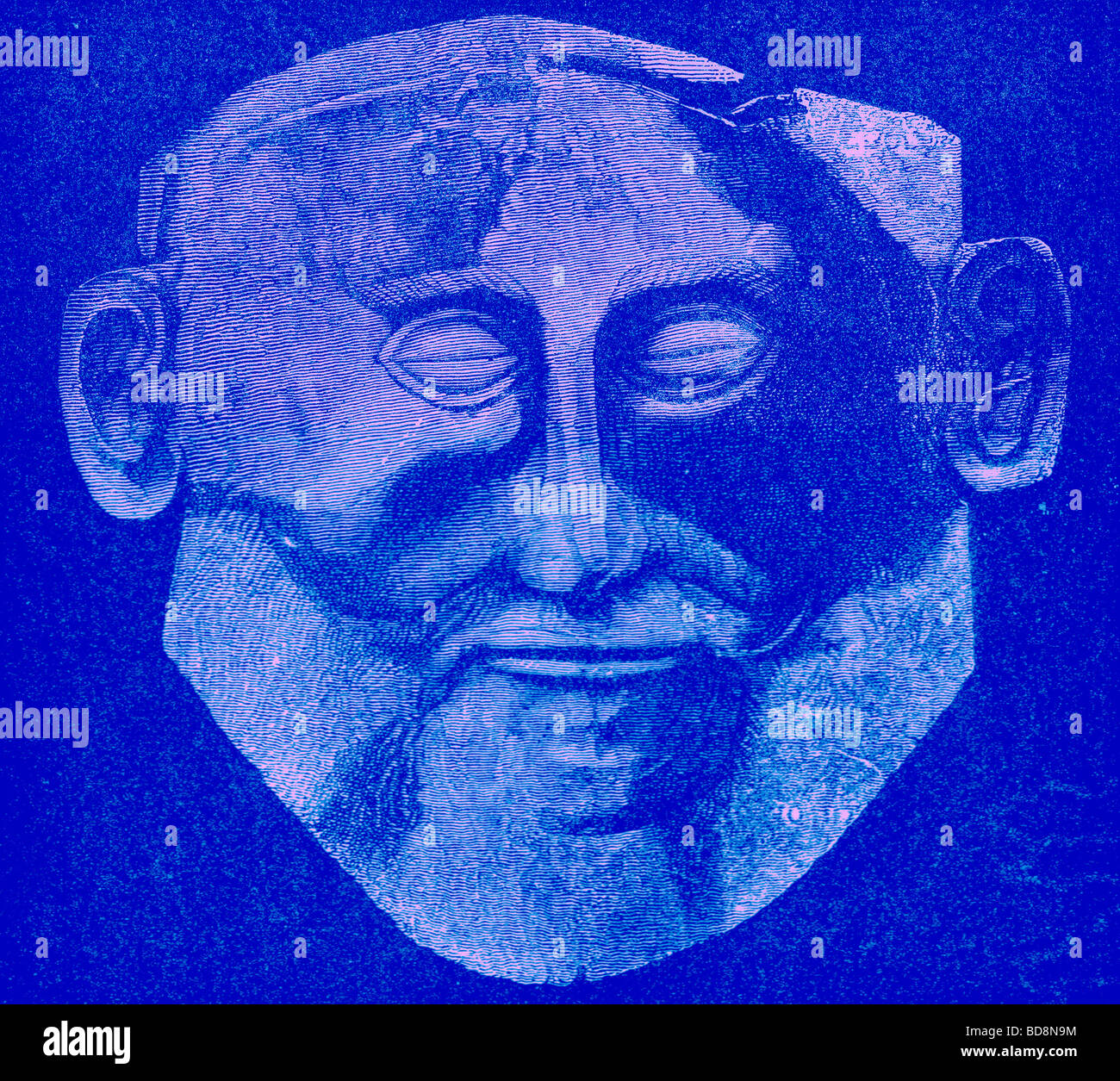 Gold Mask from Mykenai Illustration from History of Greece by Victor ...