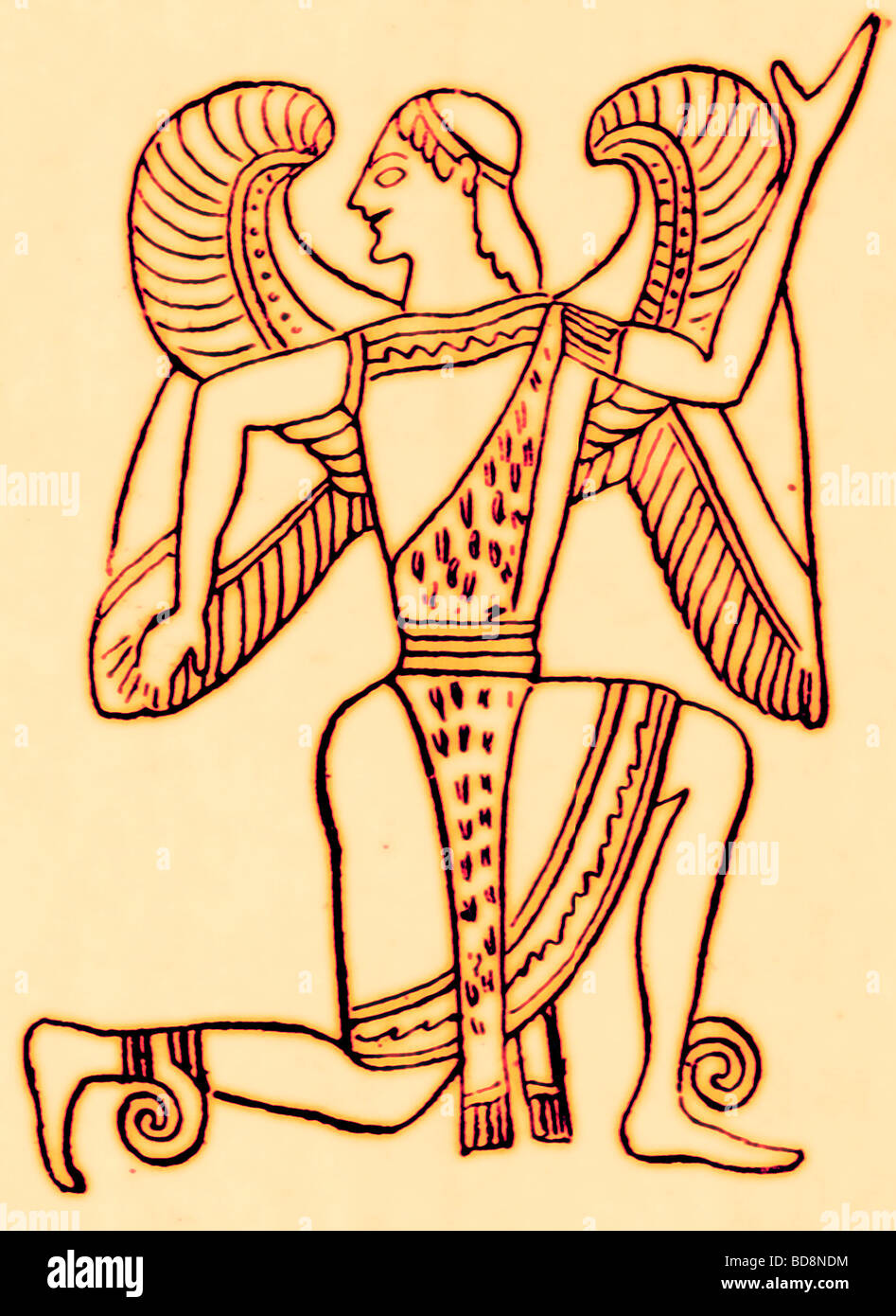 Figure with Four Wings Illustration from History of Rome by Victor ...