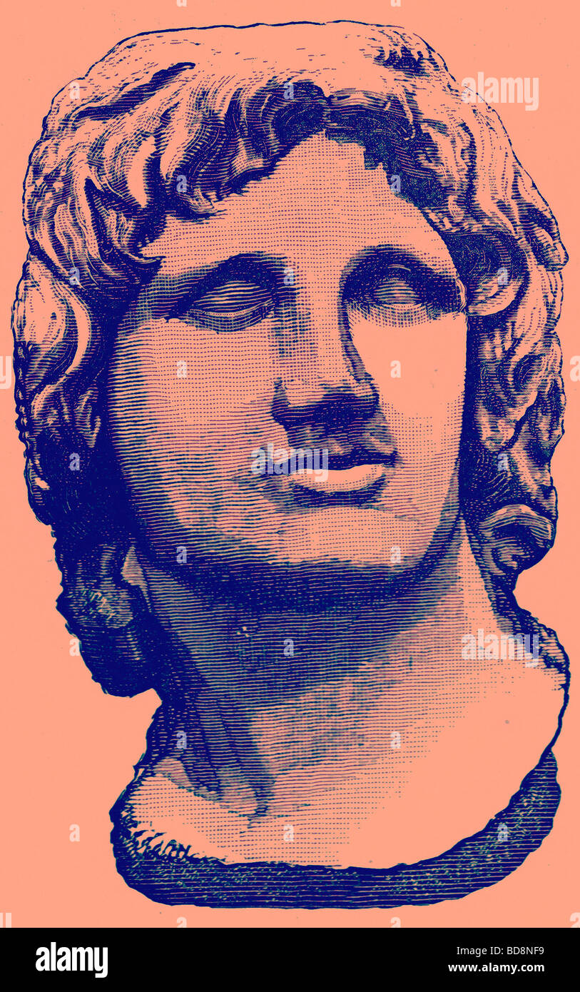 Bust of Alexander the Great from the British Museum Illustration from ...