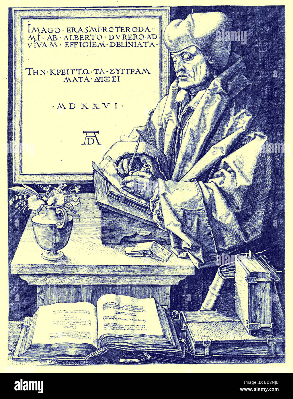 Erasmus of Rotterdam 1526 From reproduction in Albrecht Durer ...