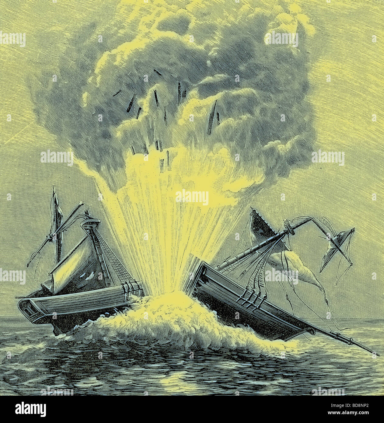 The first torpedo, 1805. The inventor was Robert Foulton Stock Photo ...