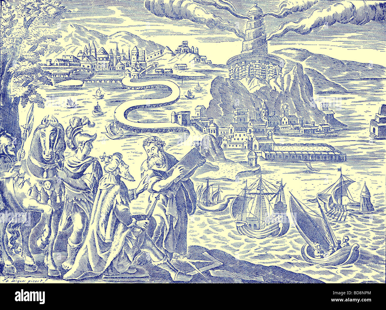 Lighthouse of alexandria drawings hi-res stock photography and images ...